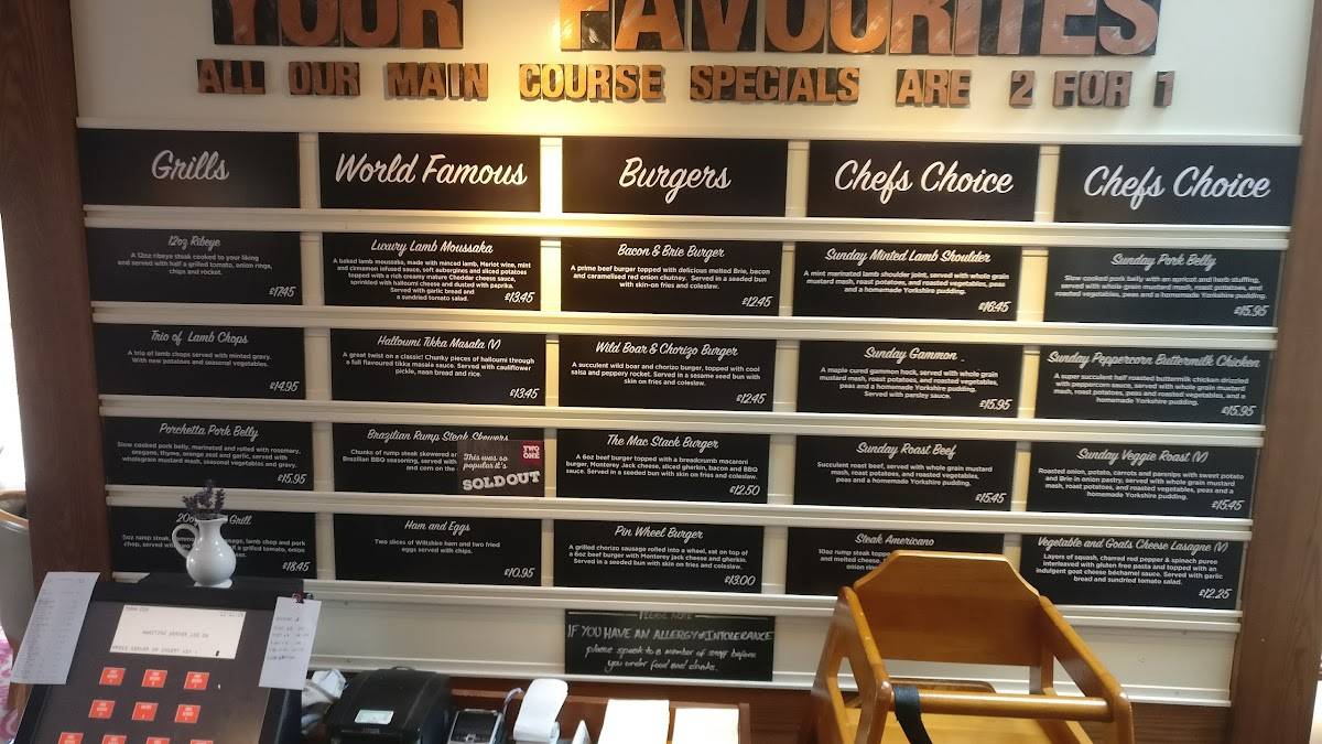 Menu at Hollow Tree pub & bar, Bradley Stoke