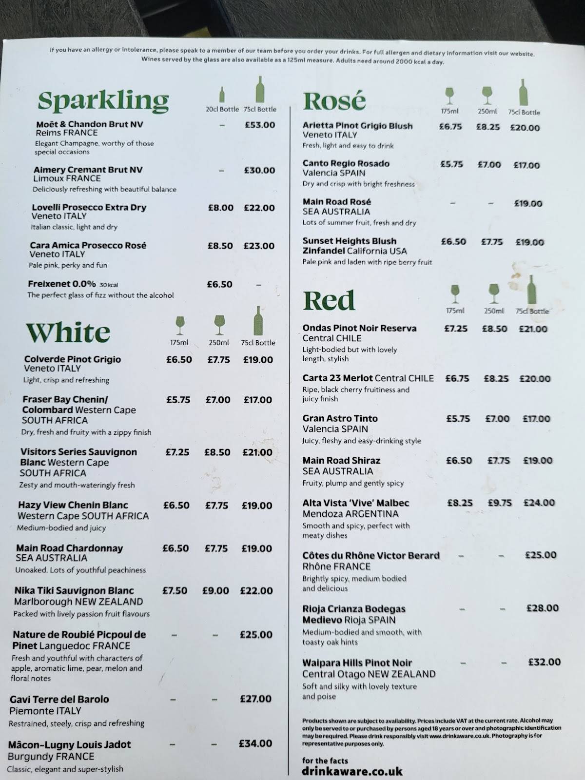 Menu at Hollow Tree pub & bar, Bradley Stoke