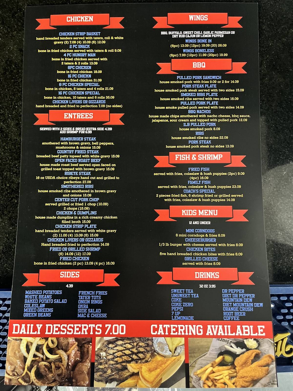Menu at Home Plate Bar & Grill, Hayti