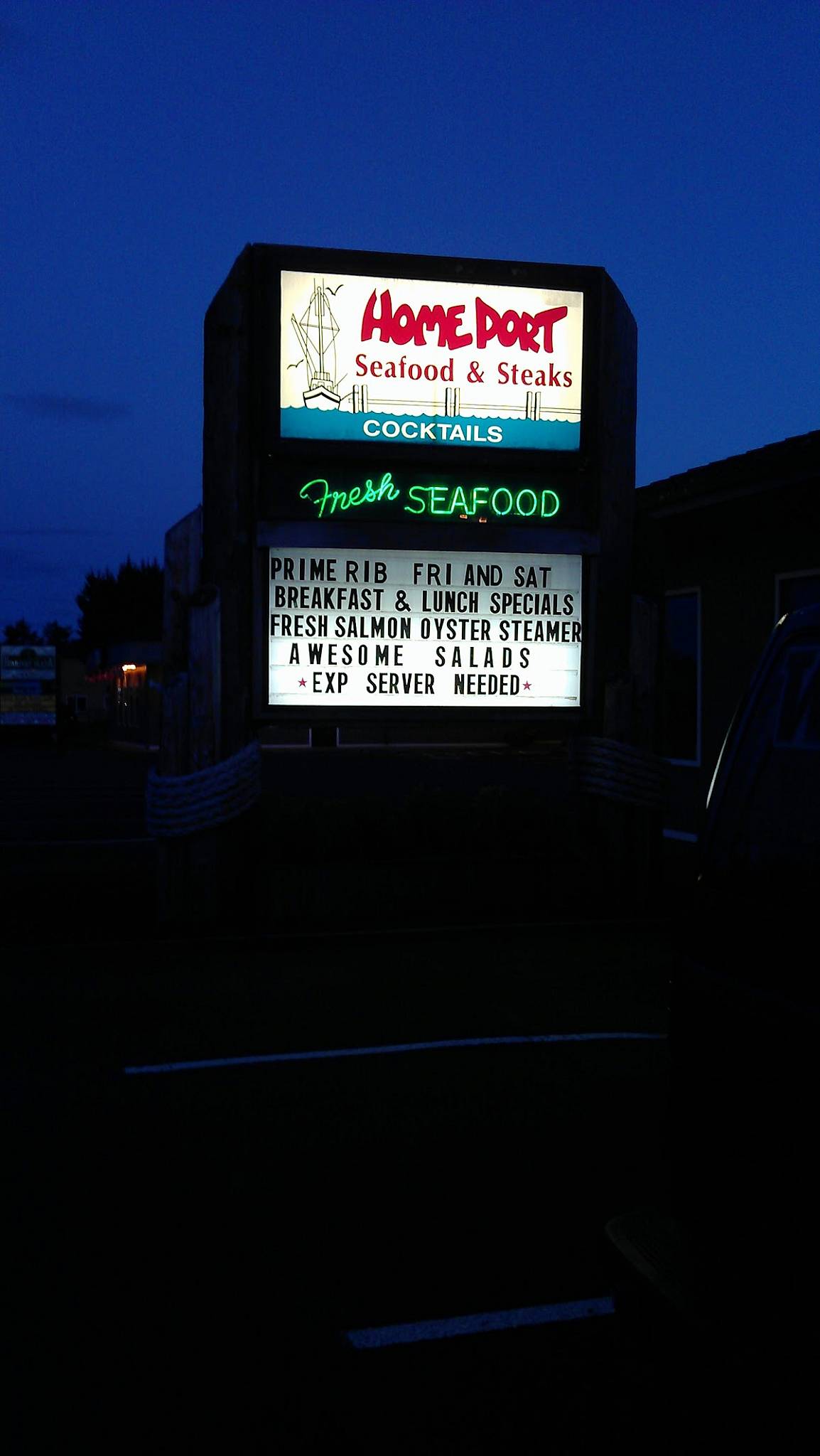Menu at Home Port Restaurant, Ocean Shores