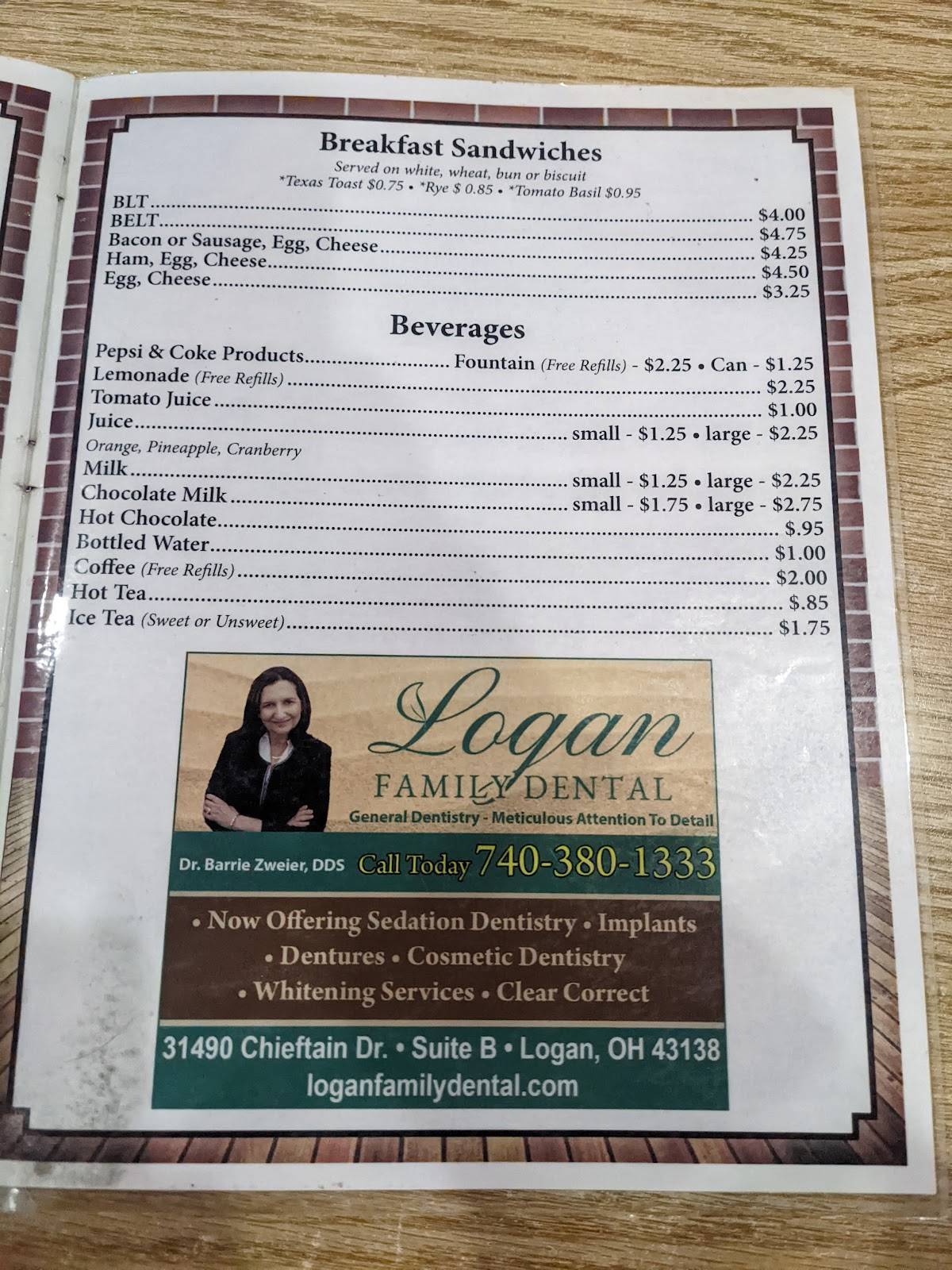 Menu at Home Tavern pub & bar, Logan