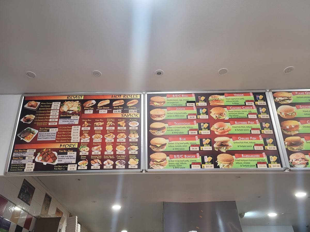 Menu at Homers Quakers Hill fast food, Quakers Hill