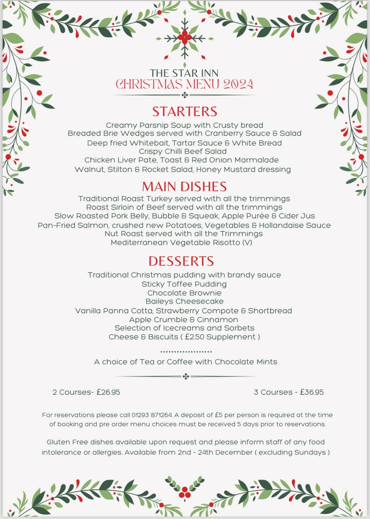 Menu at The Star Inn pub & bar, Horsham, Horsham Rd