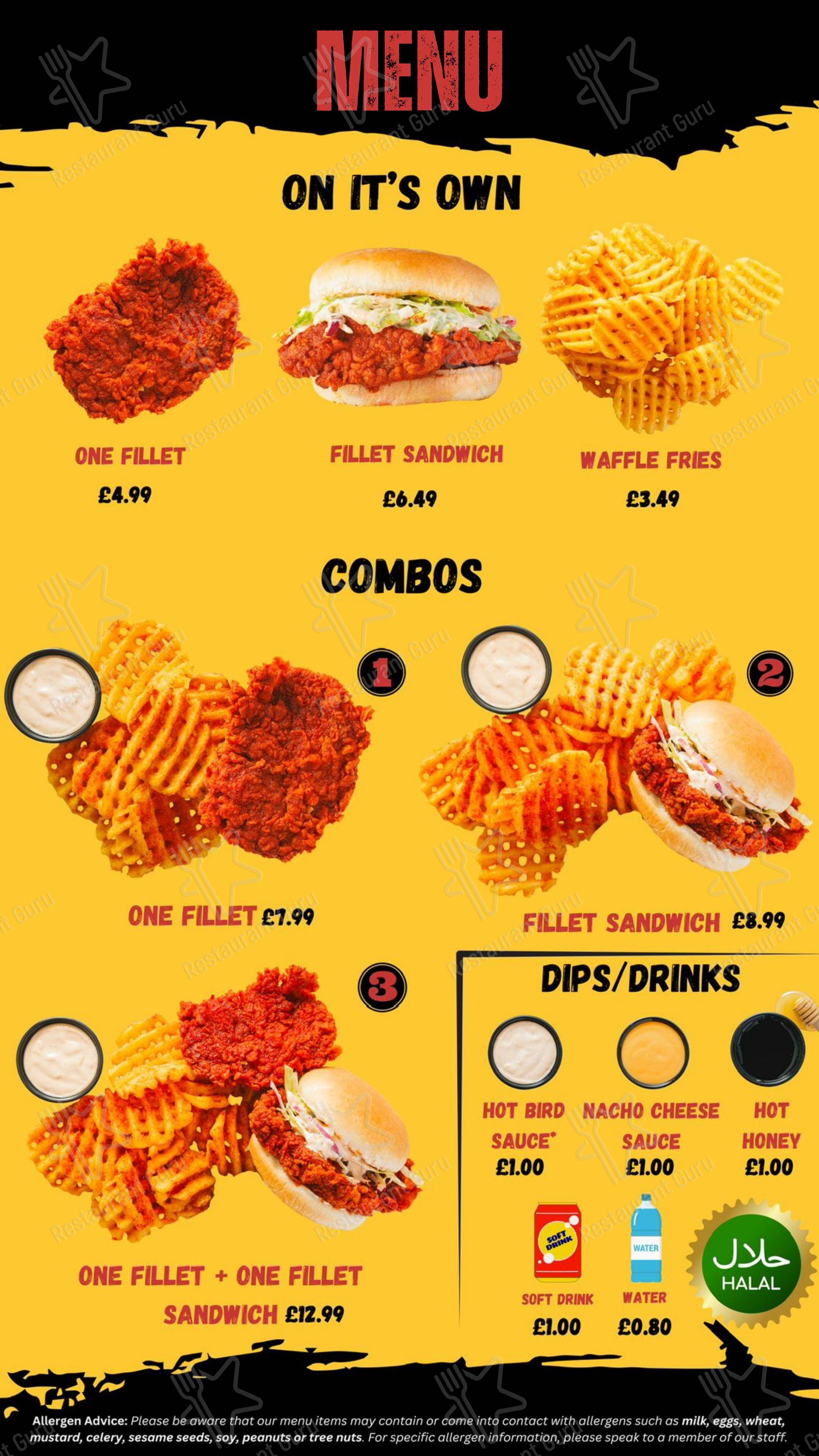 Menu at Hot Bird restaurant, Hounslow