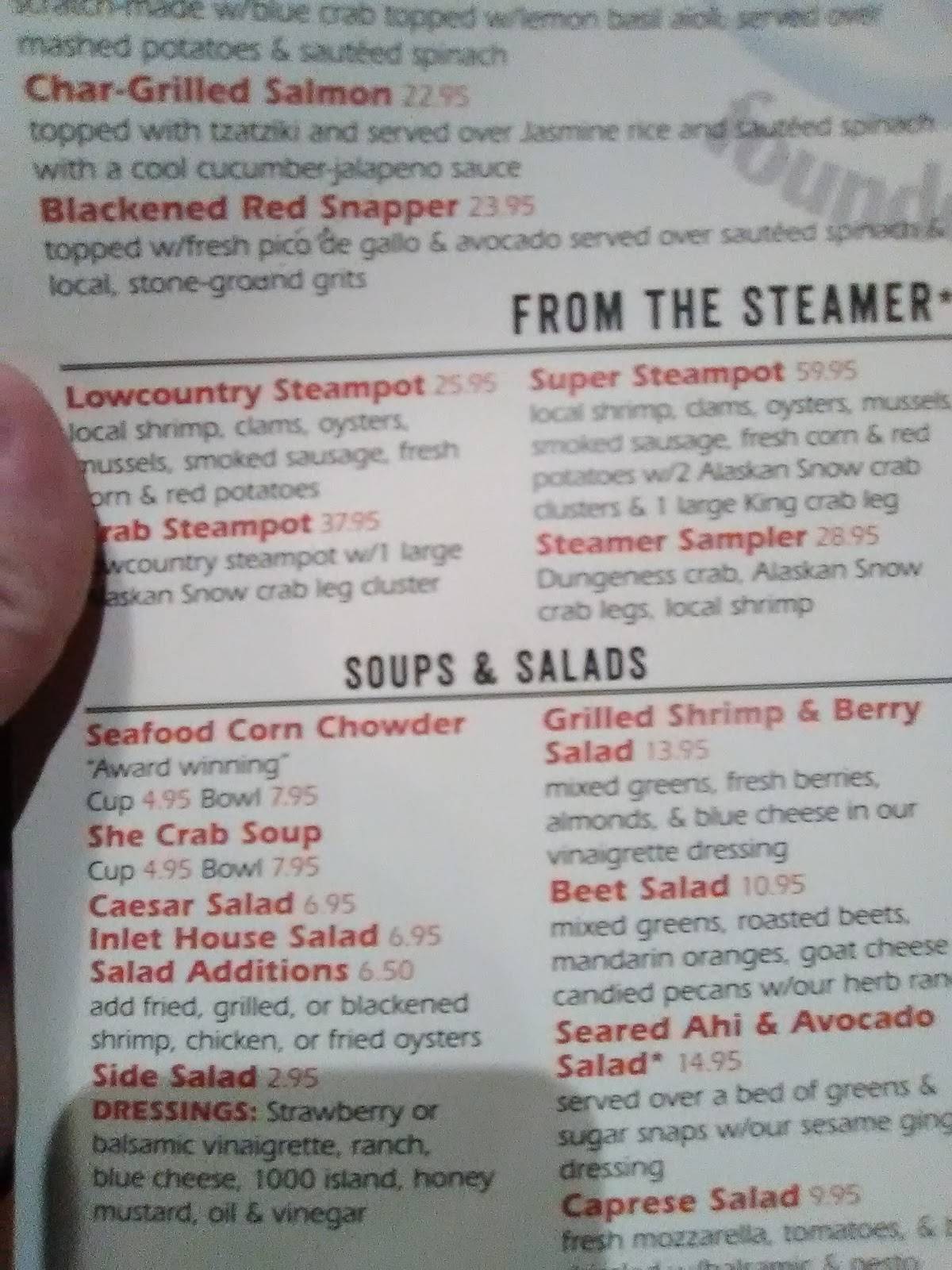Menu at Hot Fish Club, Murrells Inlet