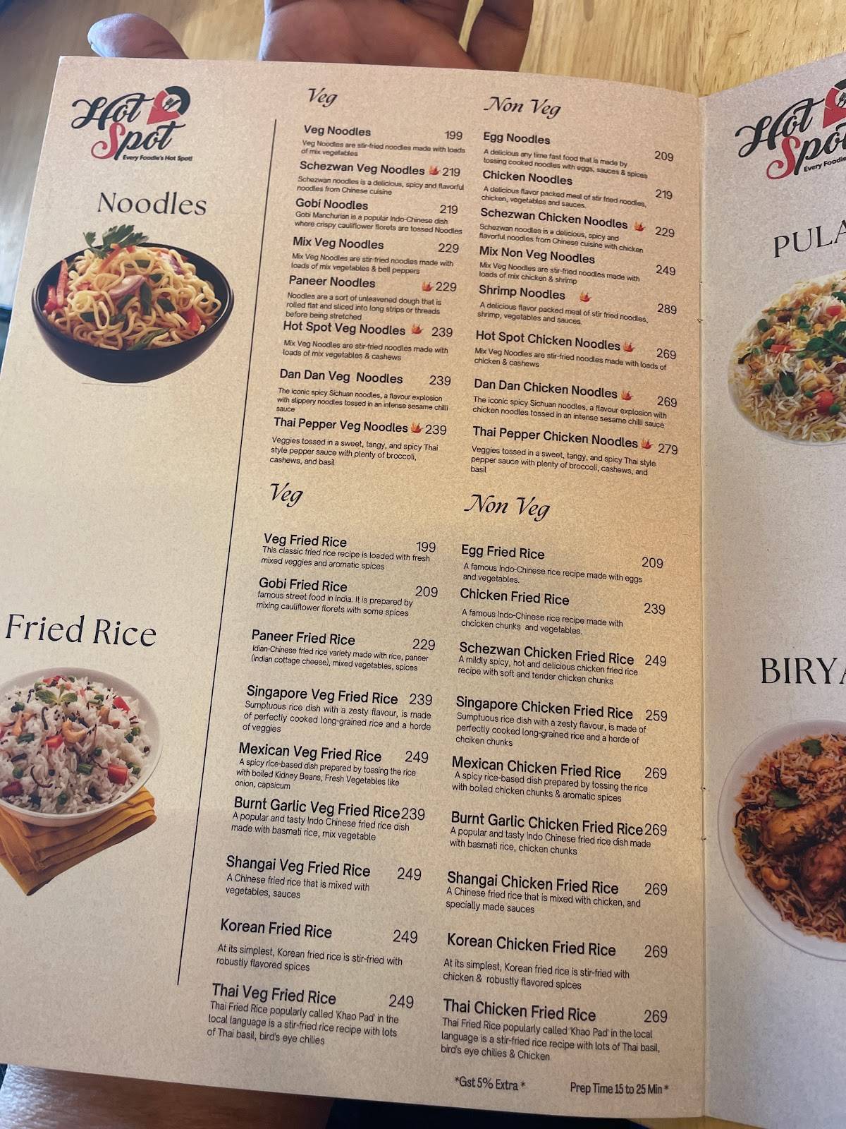 Menu at Hot Spot Cafe, Tirupati, Air Bypass Rd