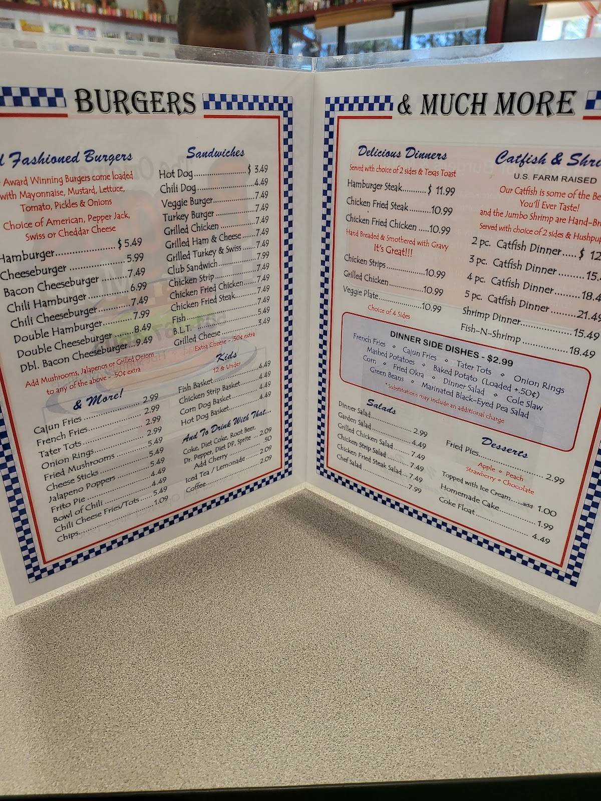 Menu at Burgers & More restaurant, Hot Springs, 145 Mountain Pine Rd