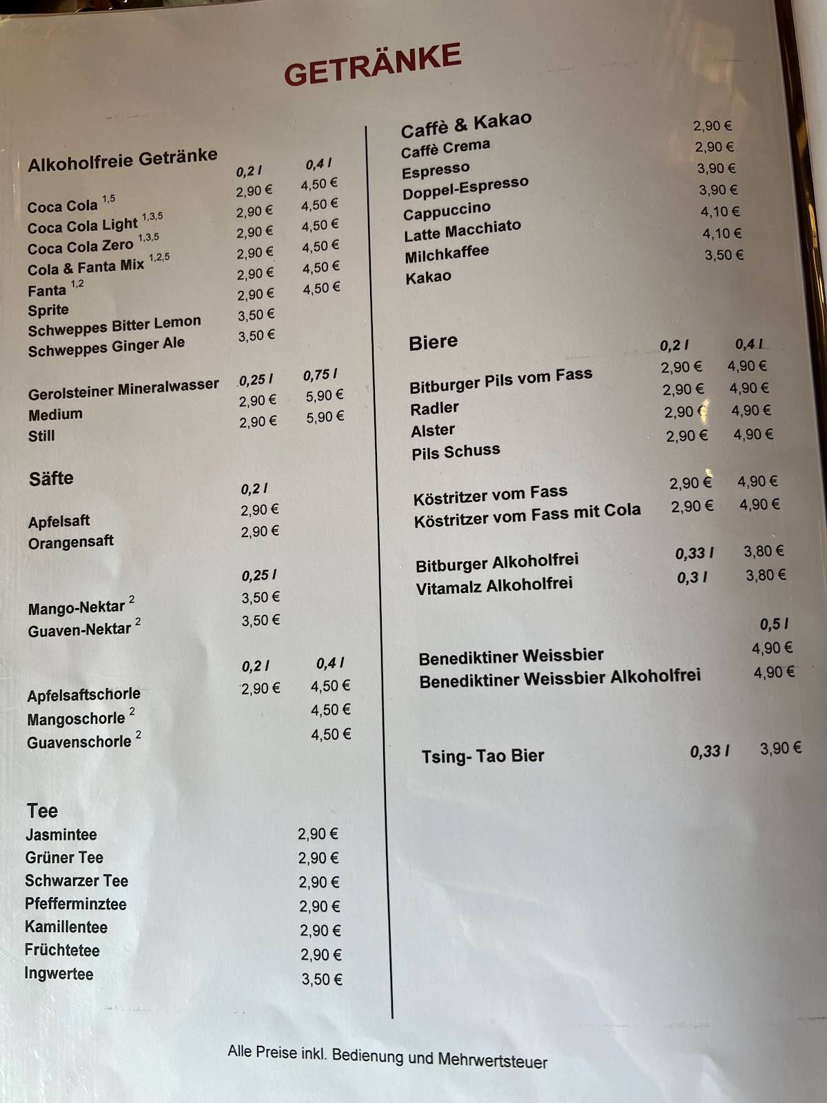 Speisekarte von Hotel China-Restaurant Villa Dong-Hai, Sprockhövel