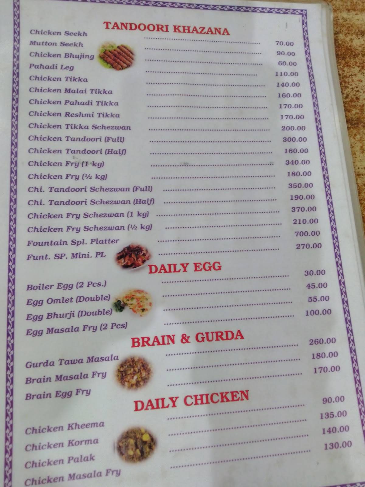 Menu at Hotel Kinara, Palghar