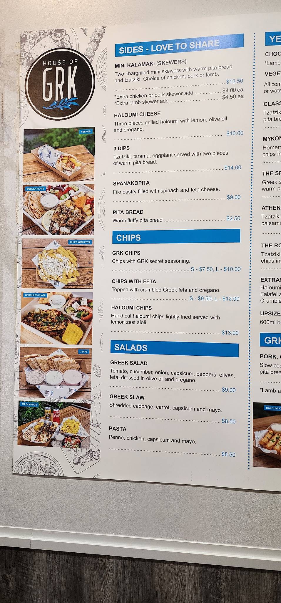 Menu at HOUSE OF GRK - Henry St Penrith restaurant, Penrith