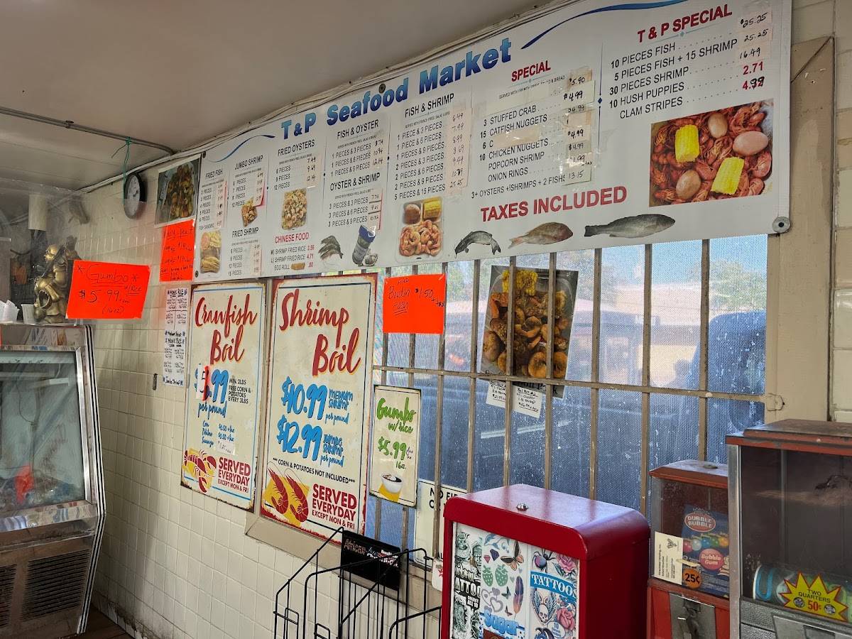 Menu at T.P. Seafood restaurant, Houston