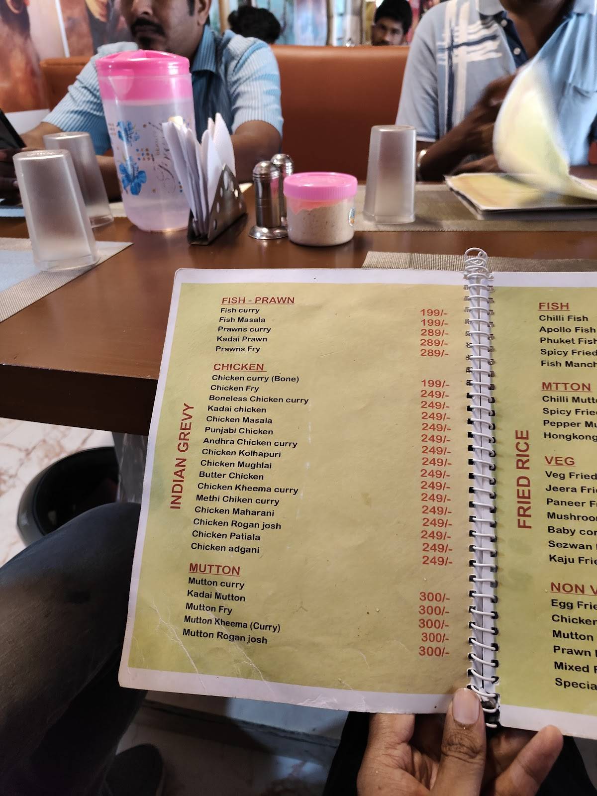 Menu at Hyderabad Biryani House, Chennai