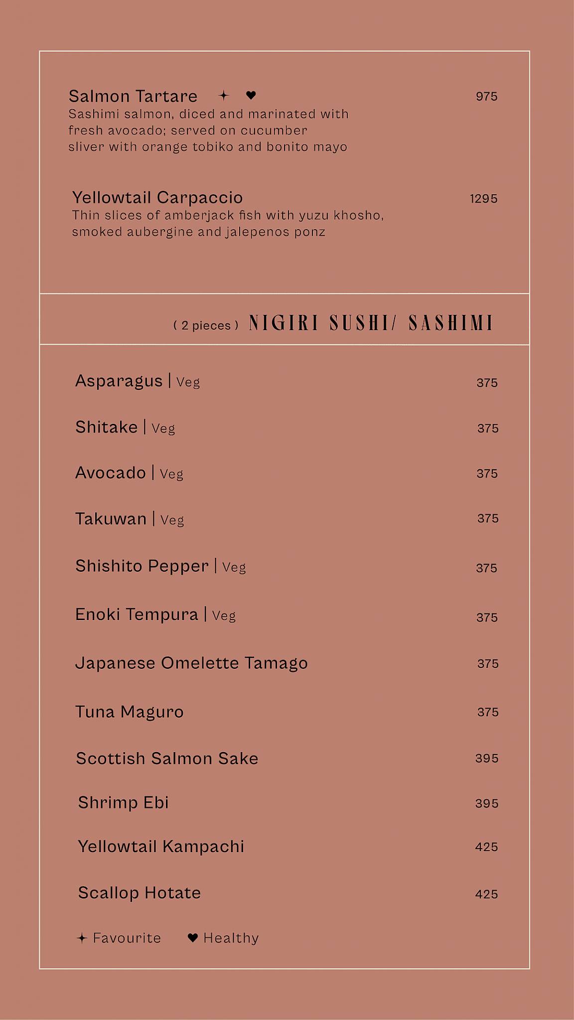 Menu at TARO - Pan Asian Restaurant & Bar Hyderabad, Hyderabad