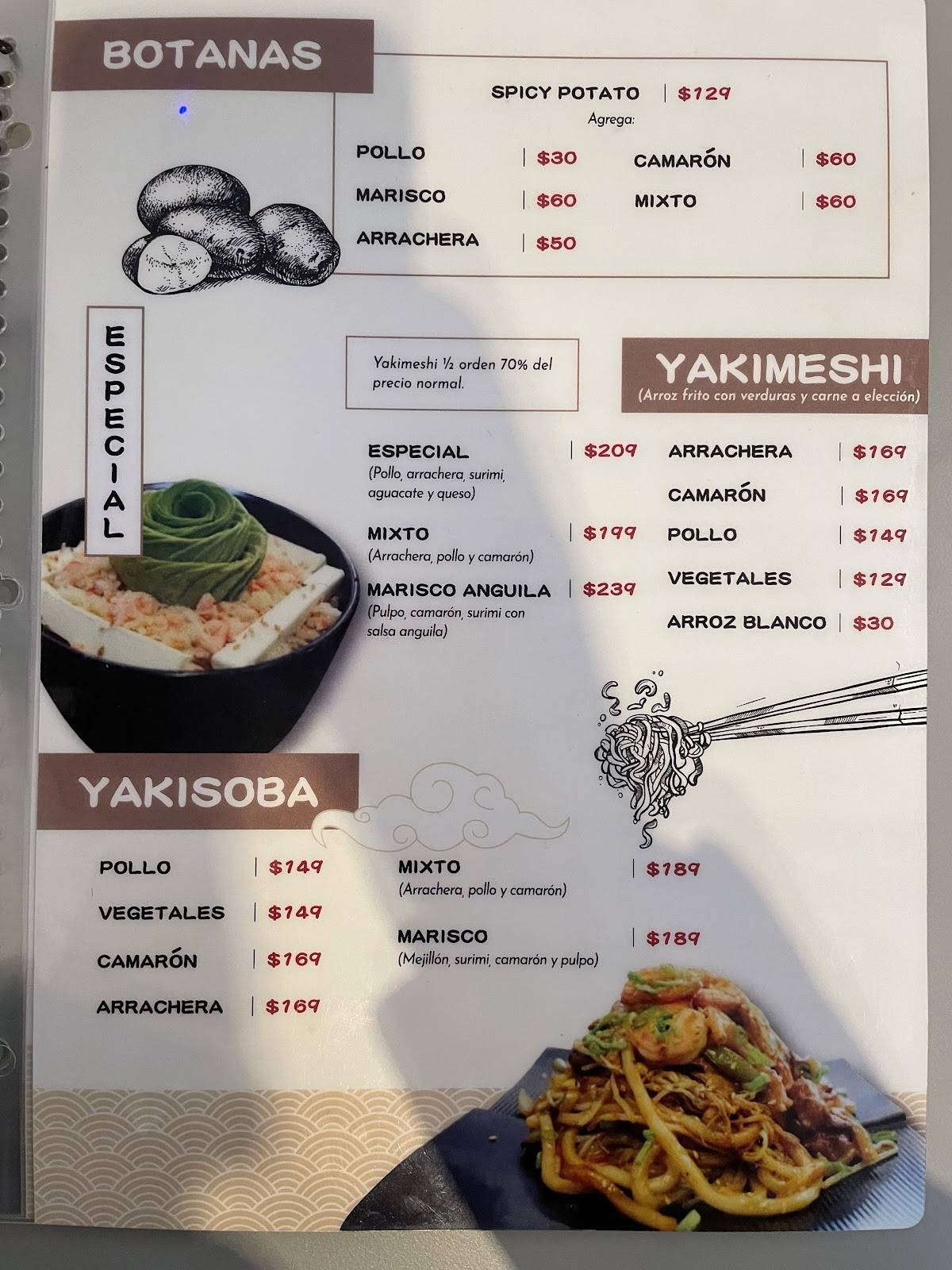 Carta del restaurante ILAN Ramen & Sushi, Ciudad General Escobedo