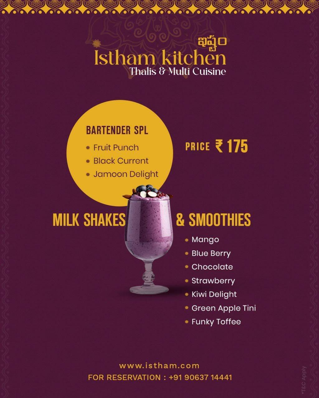Menu at ISTHAM KITCHEN, Hyderabad