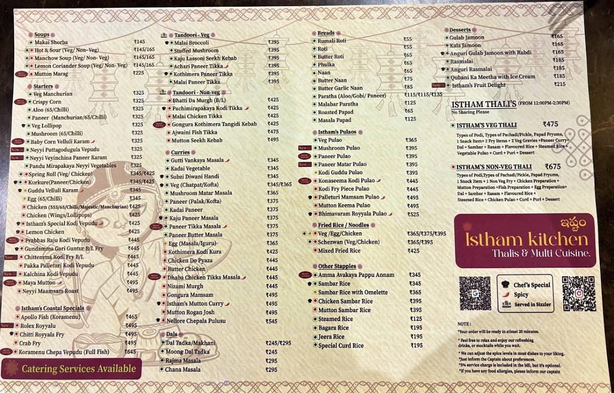 Menu at ISTHAM KITCHEN, Hyderabad