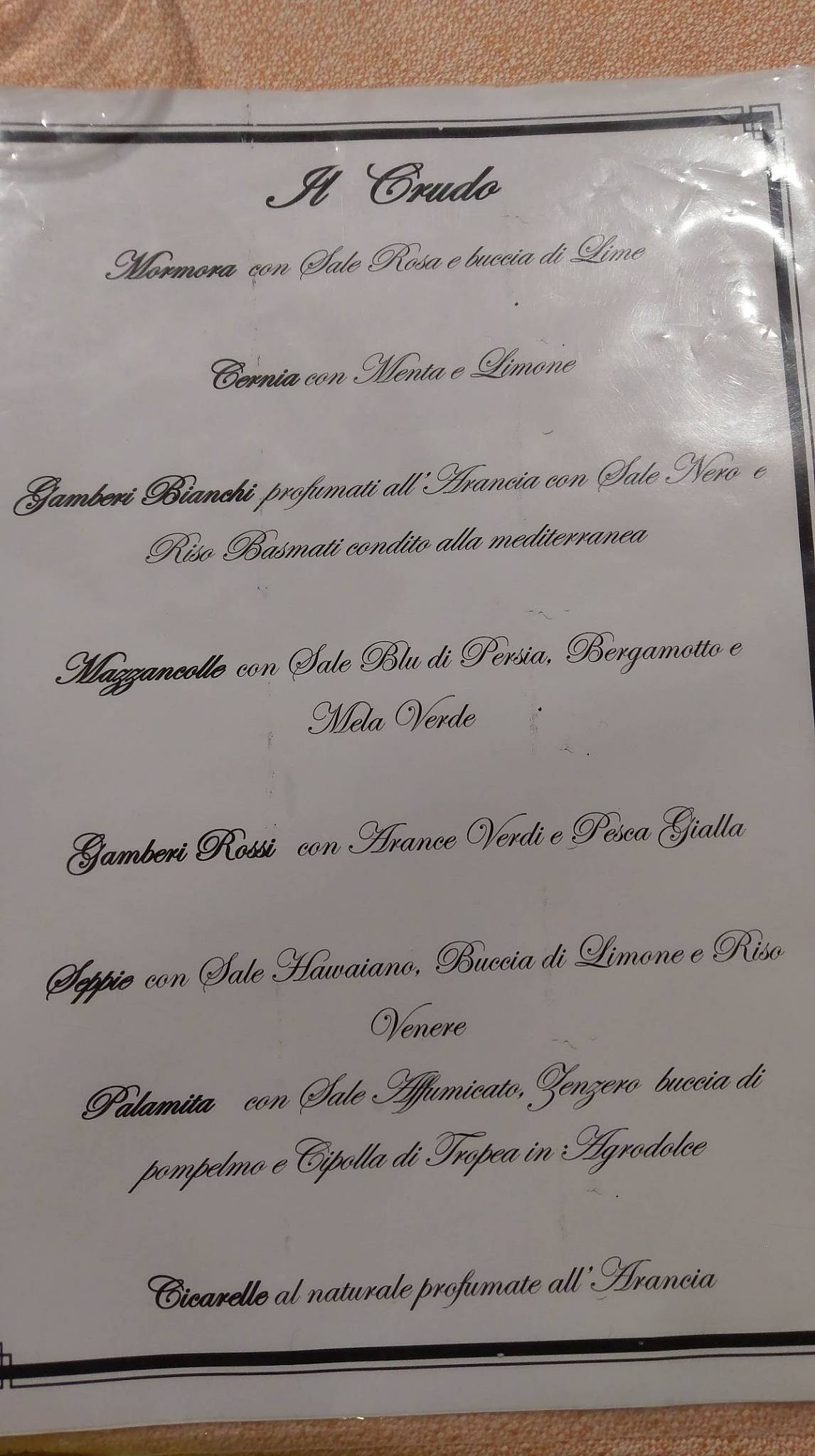 Speisekarte von Il Gazebo restaurant, Procida