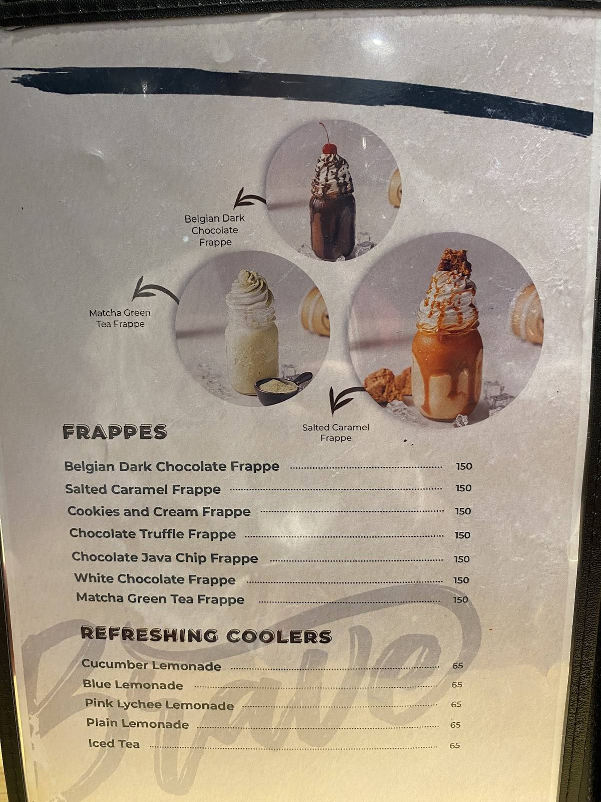 Carta de Brave Work Café, Ciudad de Iligan