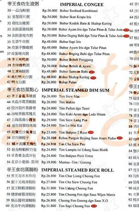 Menu at Imperial Chef - Mall Taman Anggrek restaurant, West Jakarta ...