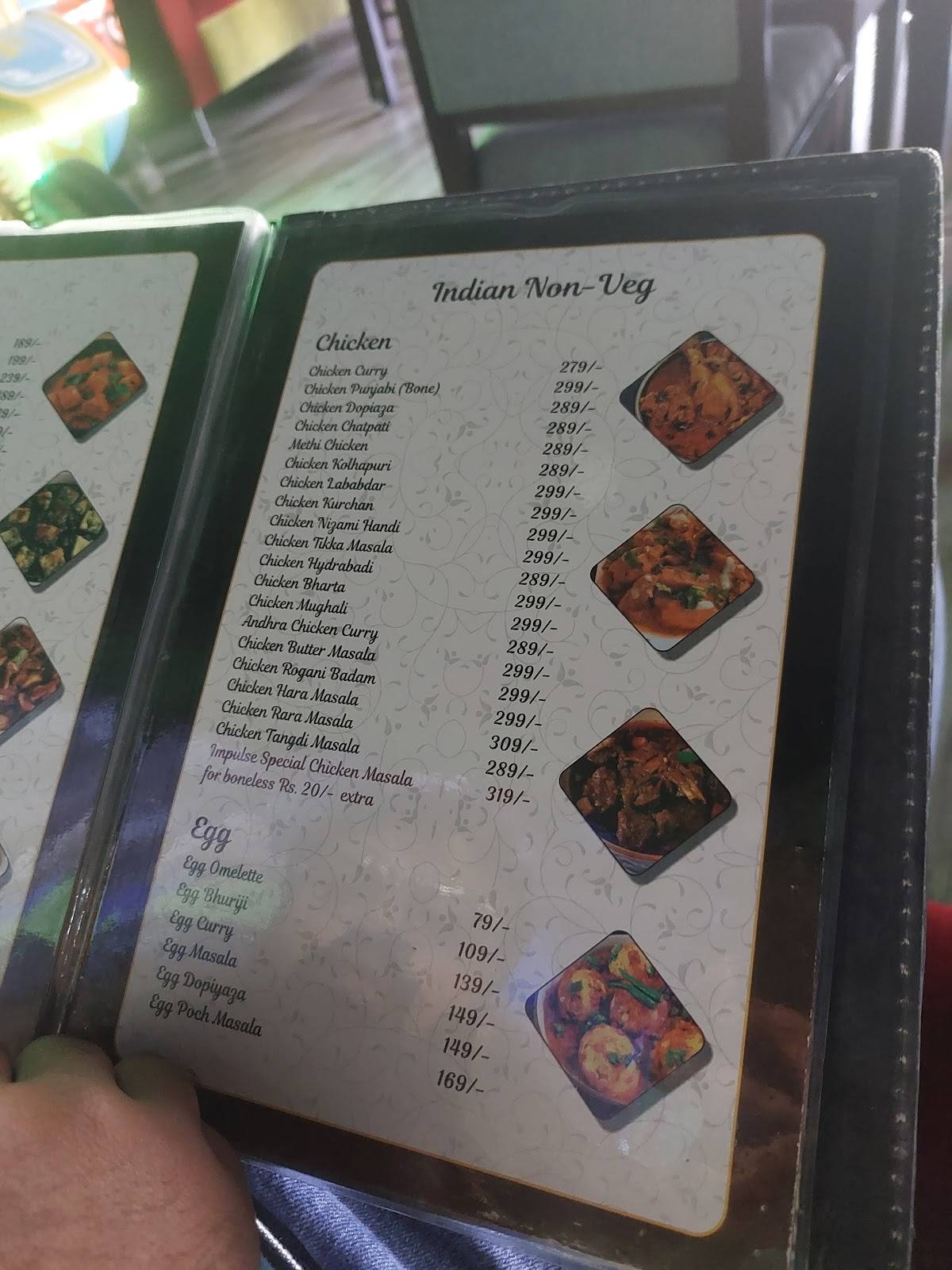 Menu at Impulse Restro, Bhubaneswar