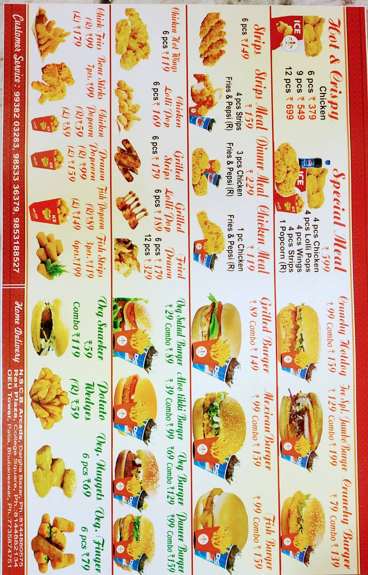 Menu at Indian Chicken Express, Cuttack, N.S.C.B Arcade