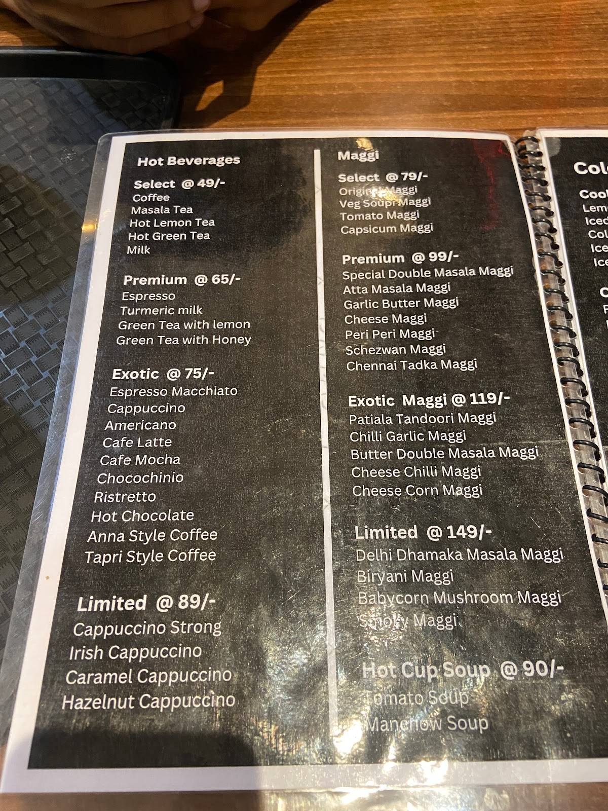 Menu at Nescafé Corner Vijay Nagar Square, Indore