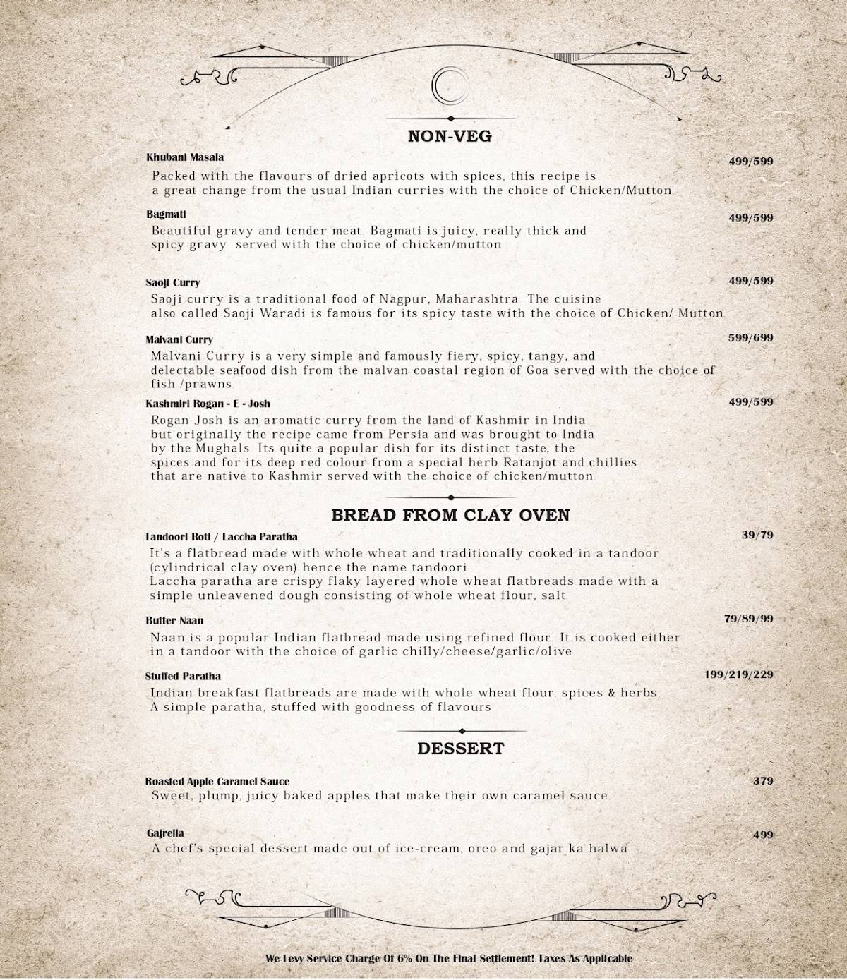 Menu at Yoi Toki, Indore