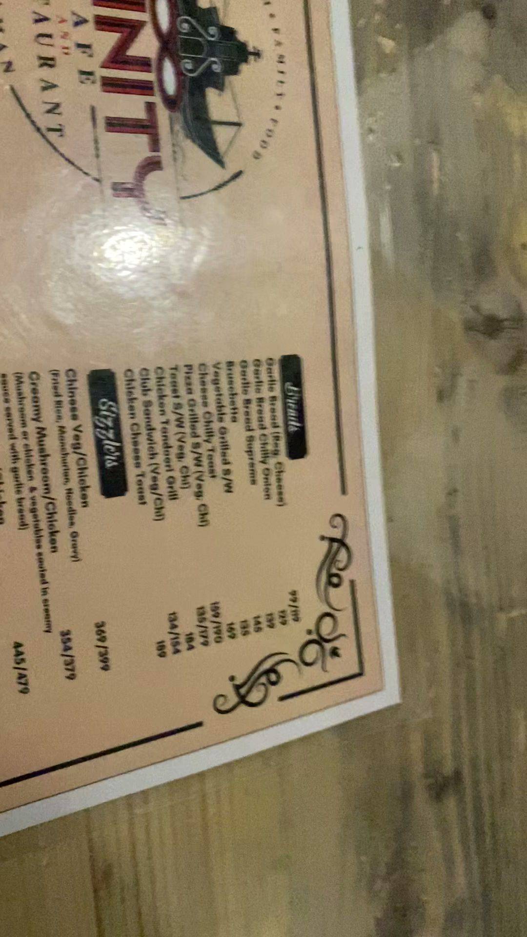 Menu at Infinity Café & Multi-Cuisine, Daman