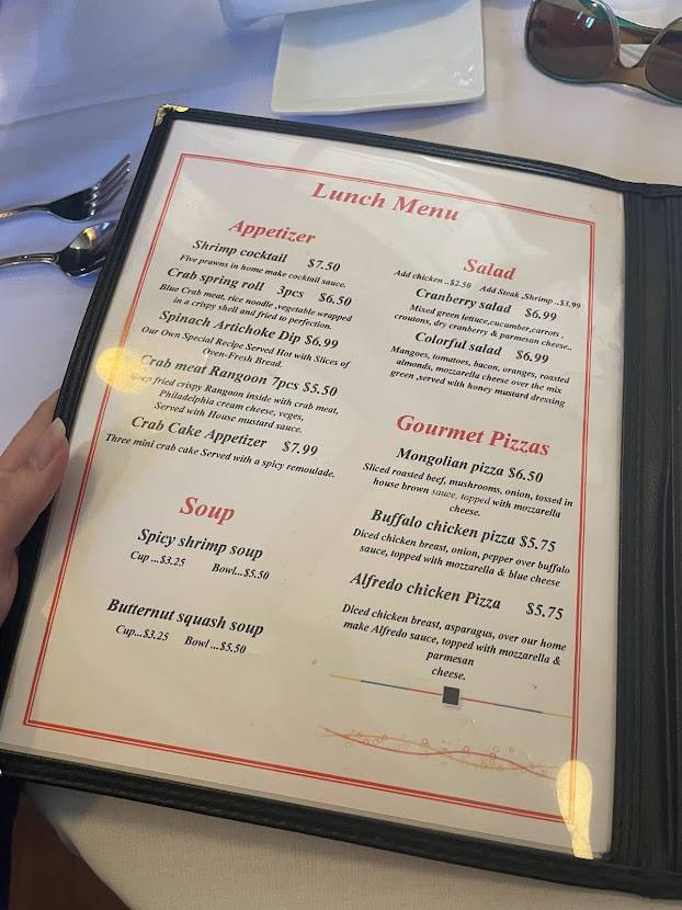Menu at The Depot restaurant, Ironton