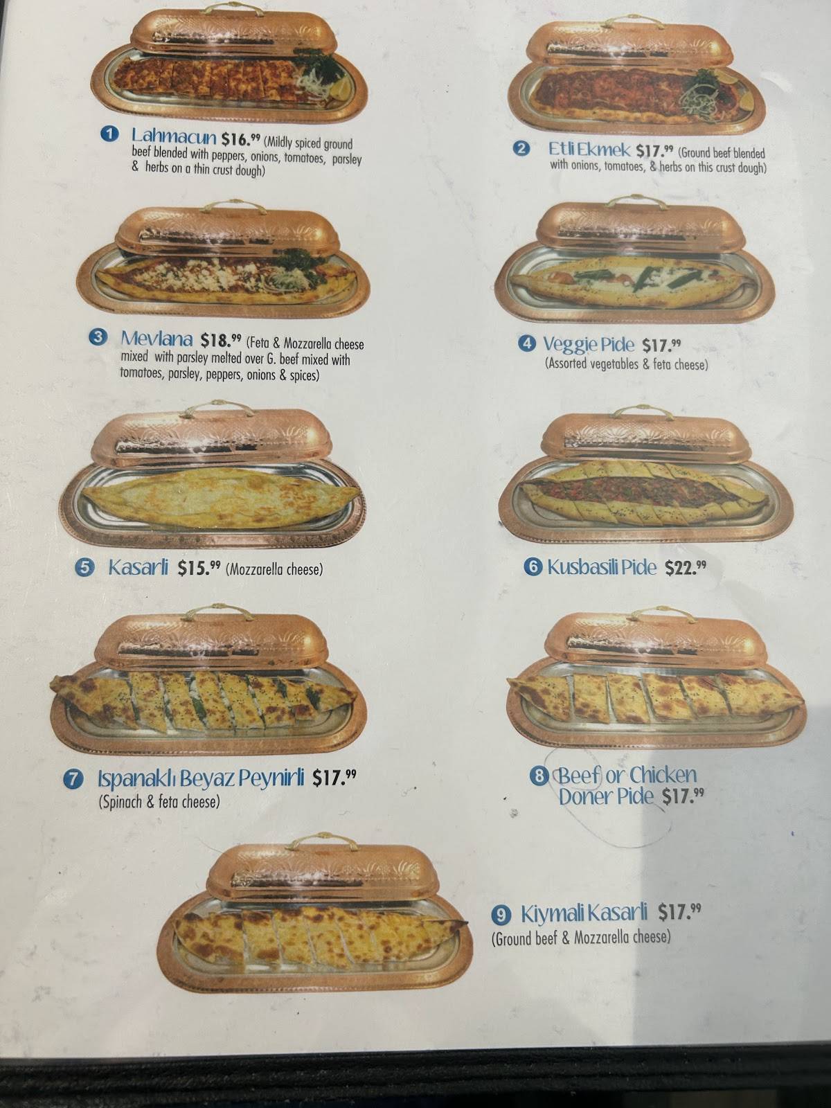 Menu at Istanbul Doner House restaurant, Mississauga