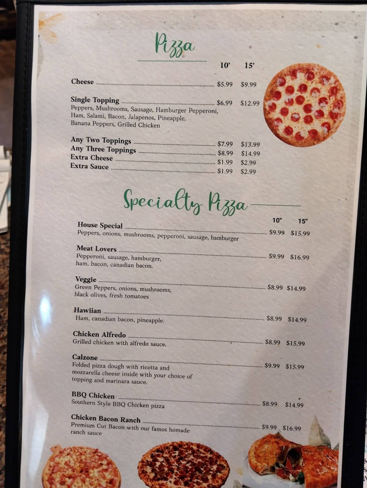 Menu at Italian Garden Restaurant, Boiling Springs