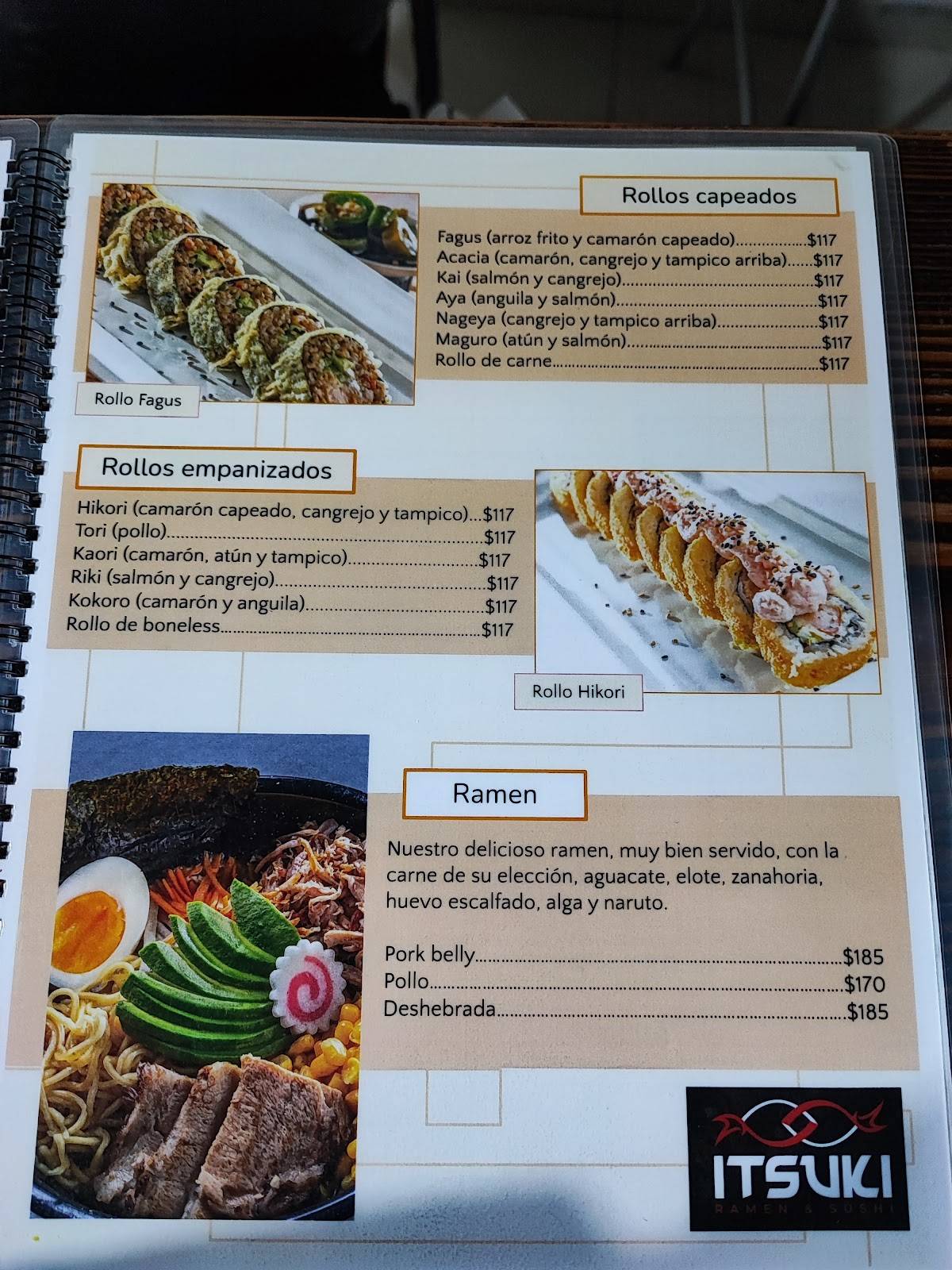 Carta del restaurante Itsuki comida japonesa y alitas, Apodaca, Miguel ...