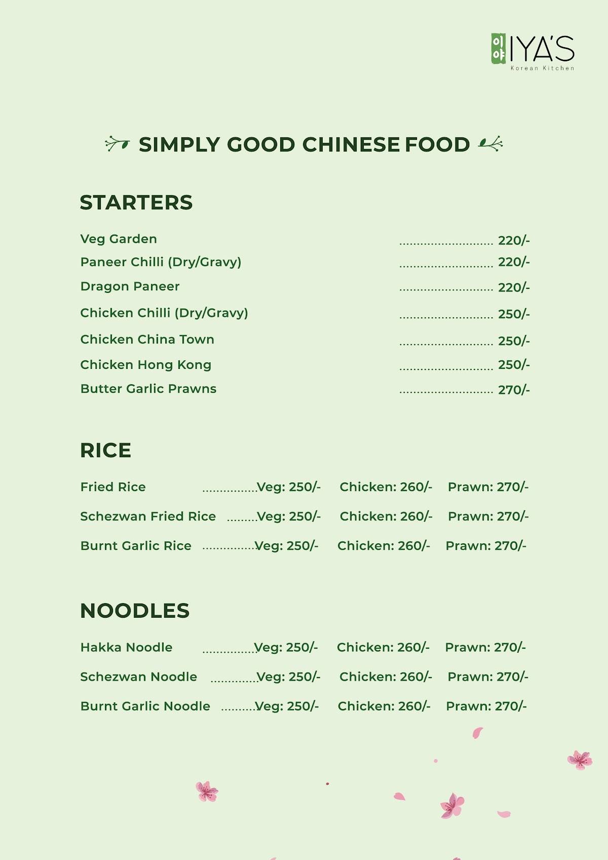 Menu at Iya's Korean Kitchen - Dine in, Pune