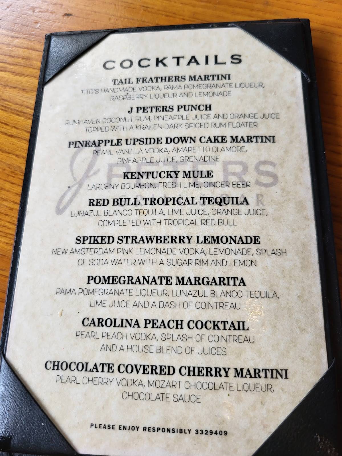 Menu at J Peters Grill & Bar - Lavonia, Lavonia