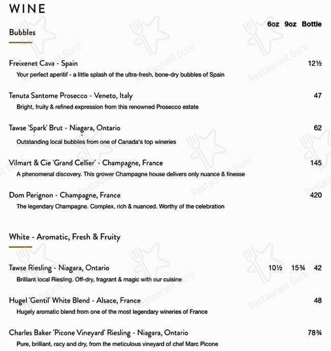 Menu at JOEY Don Mills steakhouse, Toronto, 75 O'Neill Rd