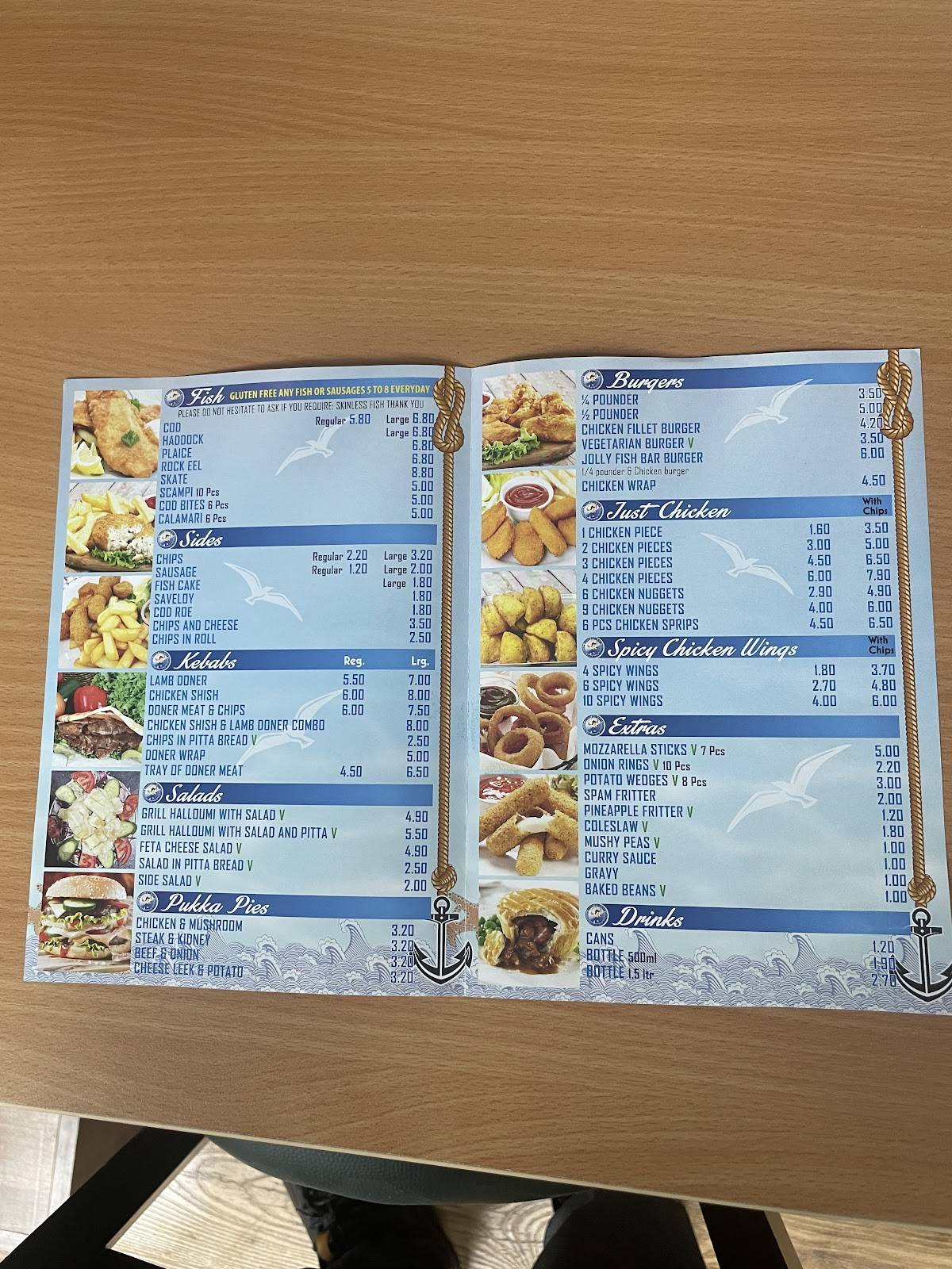 Menu at Jolly Fish Bar, Daventry