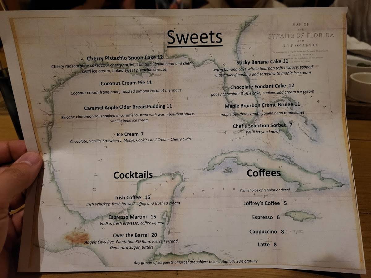 Menu at Jack Dusty pub & bar, Sarasota, Ritz Carlton Dr