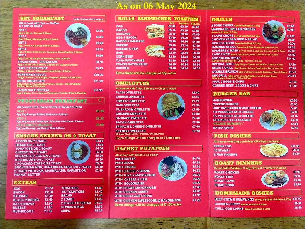 Menu at Jack's Cafe, Rainham, 145 Rainham Rd