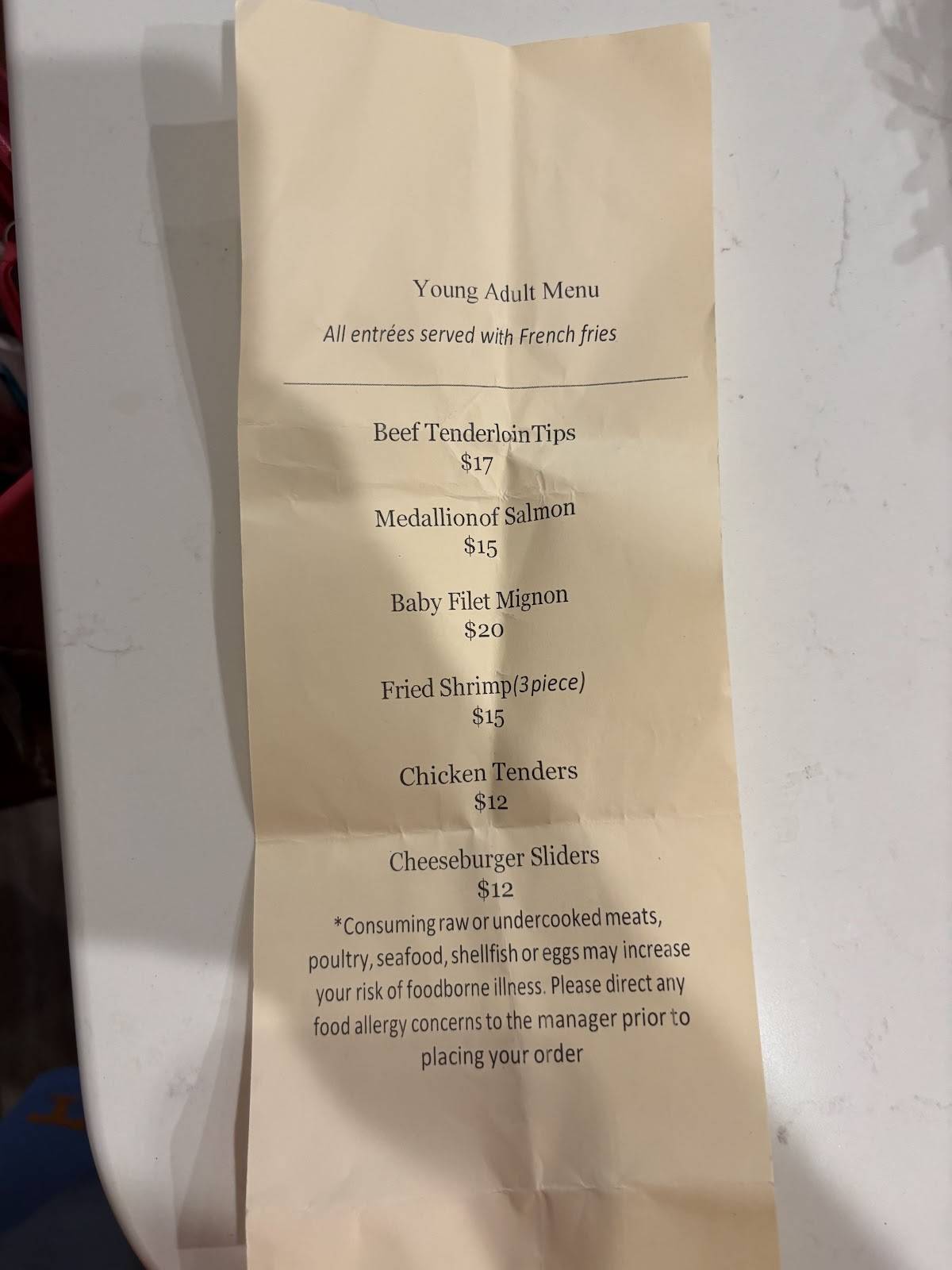 Menu at III Forks Steakhouse, Jacksonville, Tapestry Park Circle STE 111