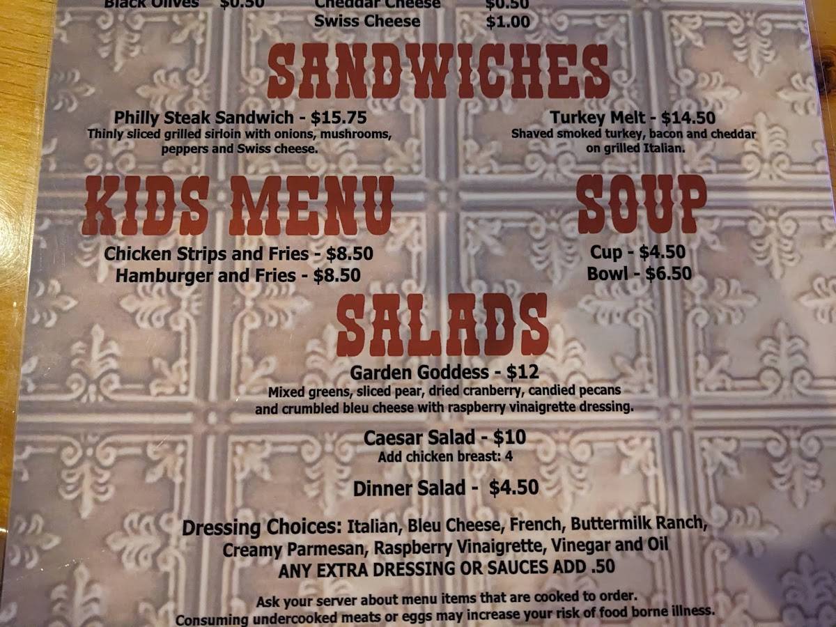 Menu at Jagger's Ore House pub & bar, Ramsay, E Mill St