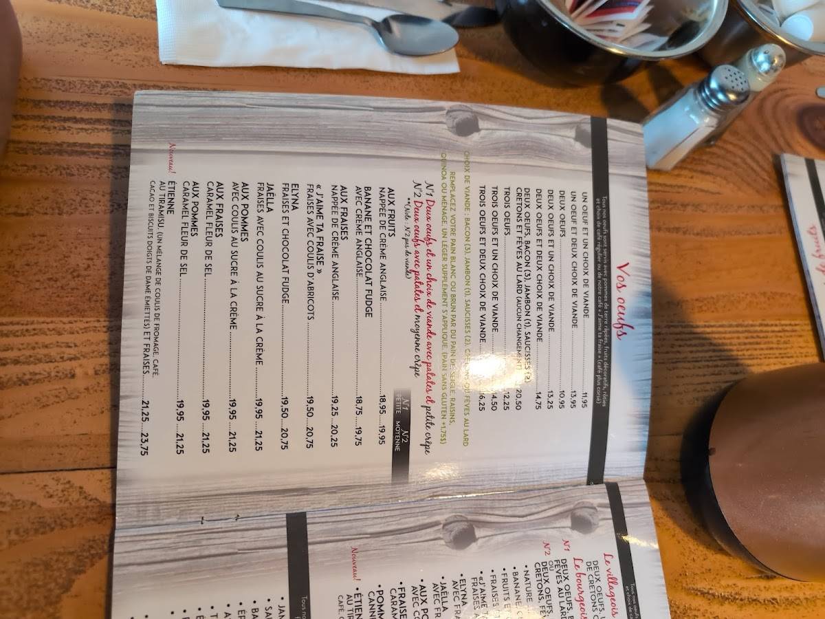 Menu au Restaurant J'aime Ta Fraise, Sherbrooke, Rue King Ouest