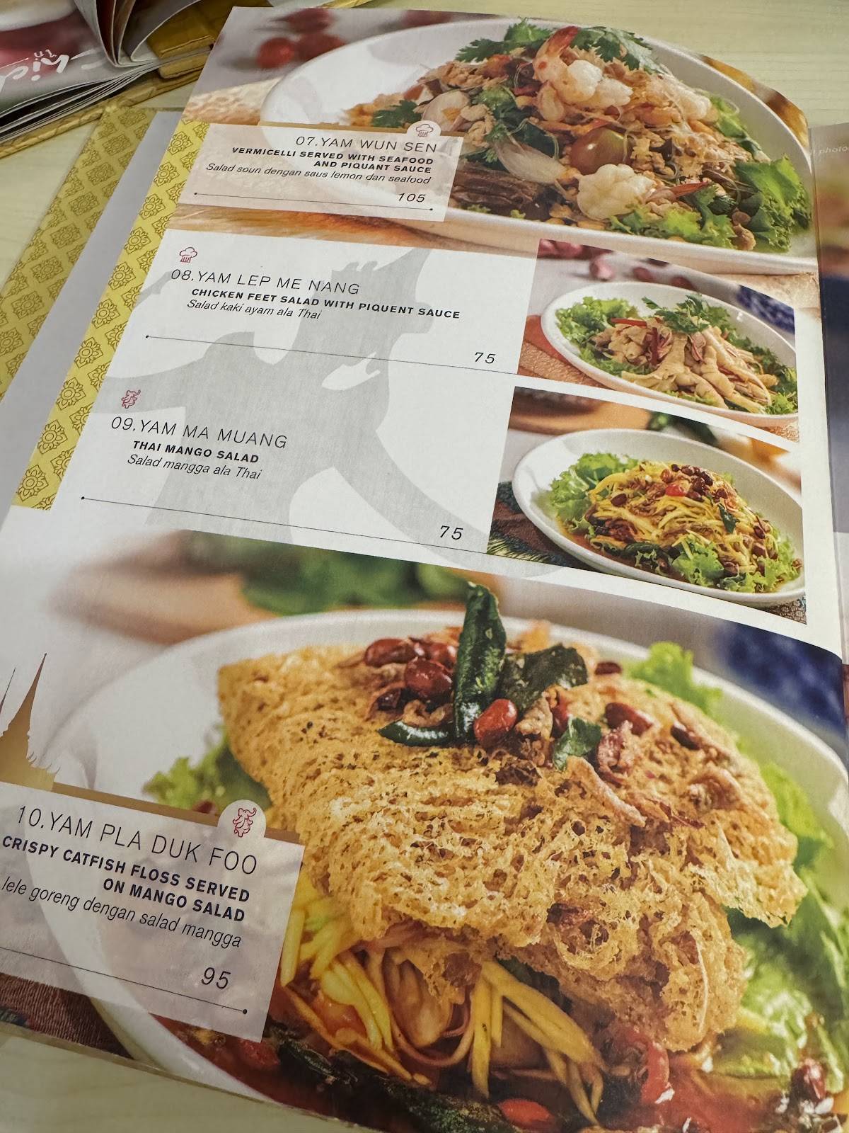 Menu at Suan Thai restaurant, West Jakarta, Lippomall Puri Lantai LG ...