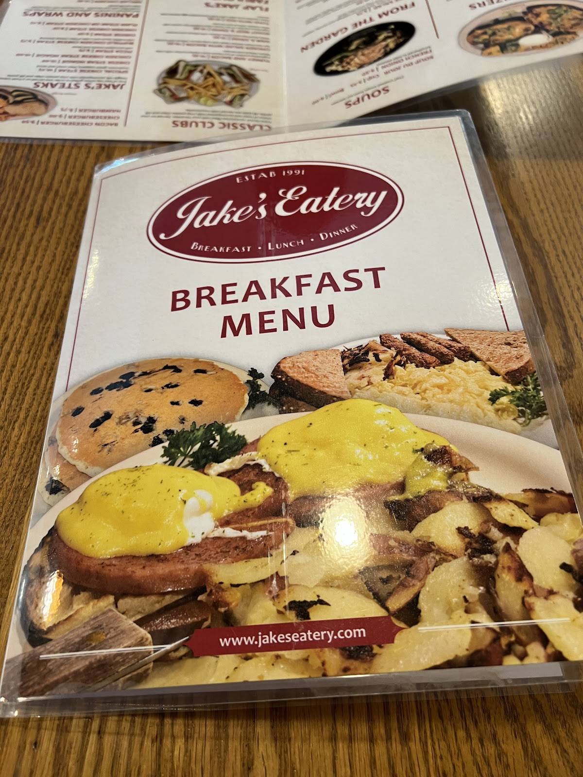 Menu at Jake's Eatery Newtown restaurant, Newtown