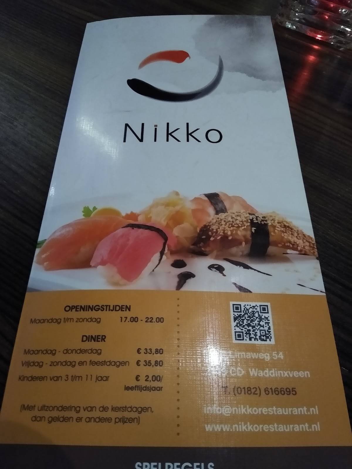 Menu at Japans restaurant Nikko, Waddinxveen