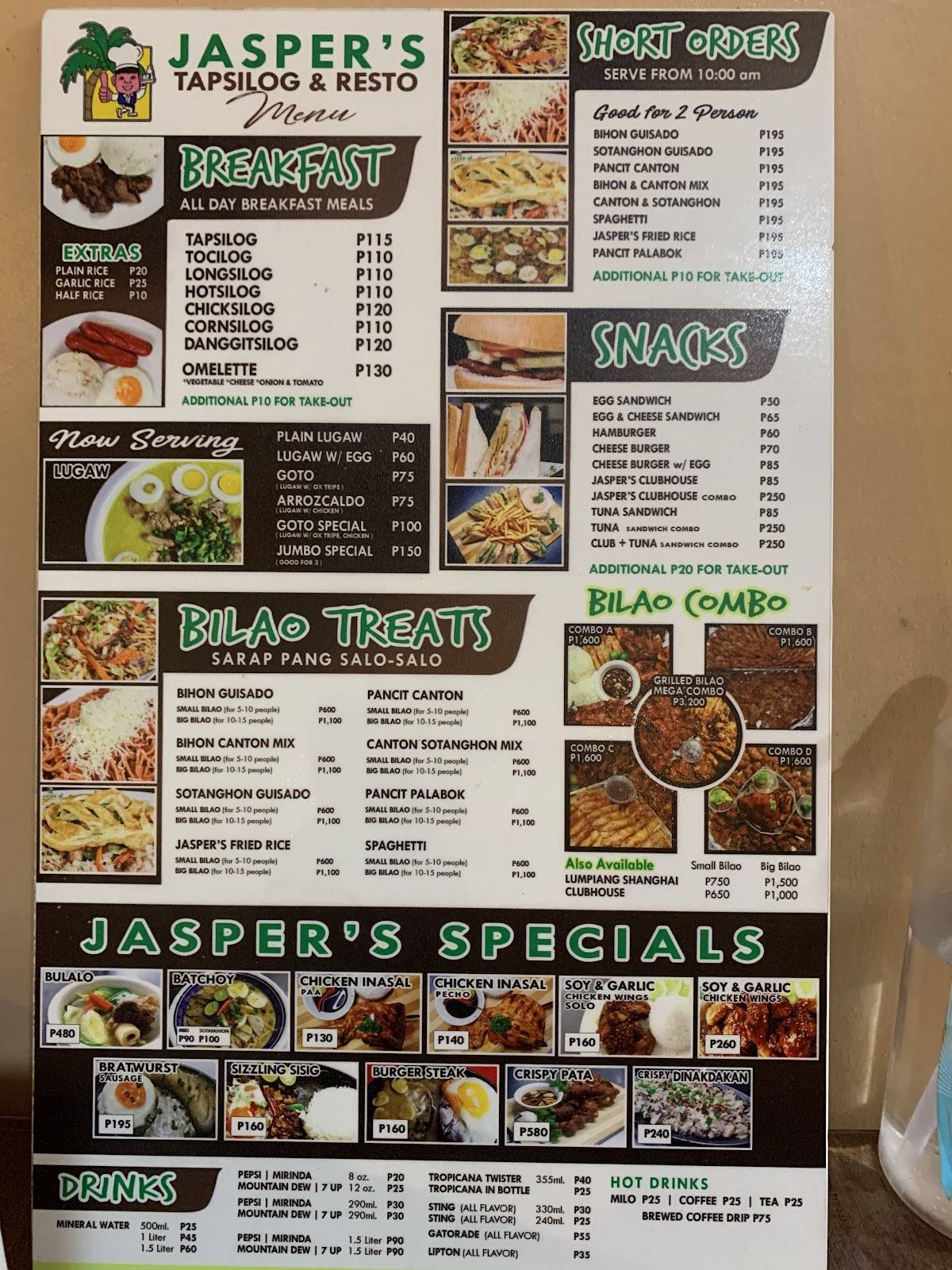 Menu at Jasper's Tapsilog And Restaurant, Malay