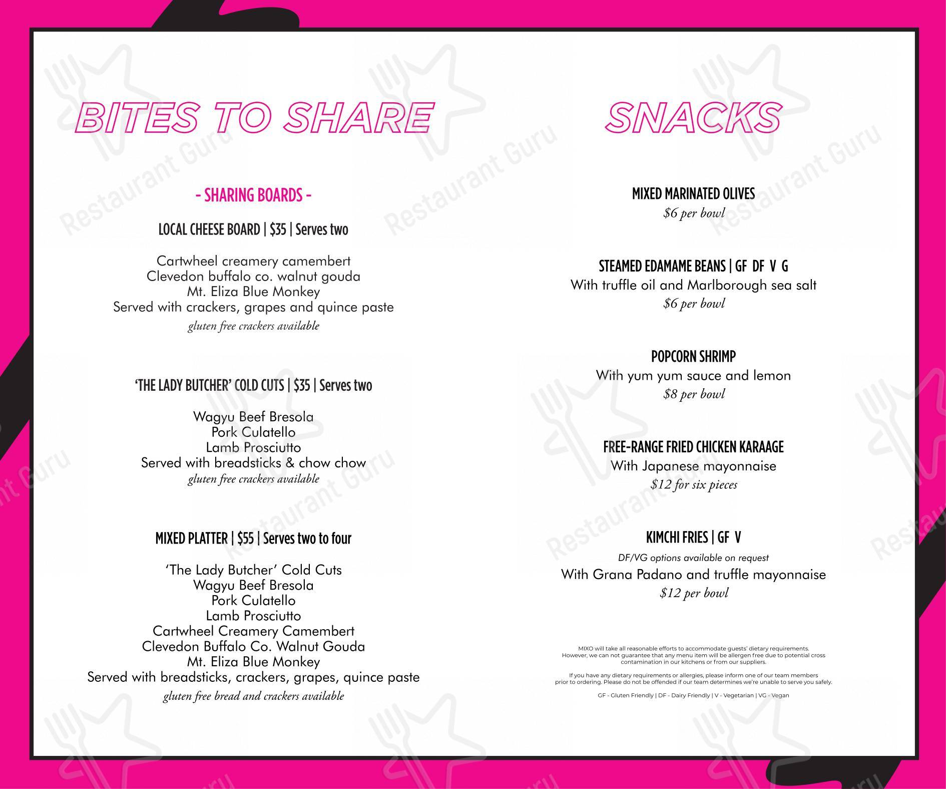 Menu at Javalab Cafe, Auckland
