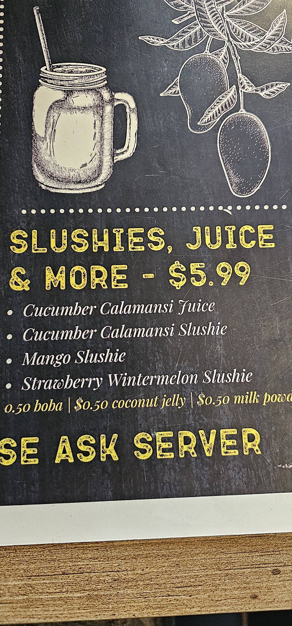 Menu at Jeepney Winnipeg (1833 Inkster) restaurant, Winnipeg, Inkster Blvd