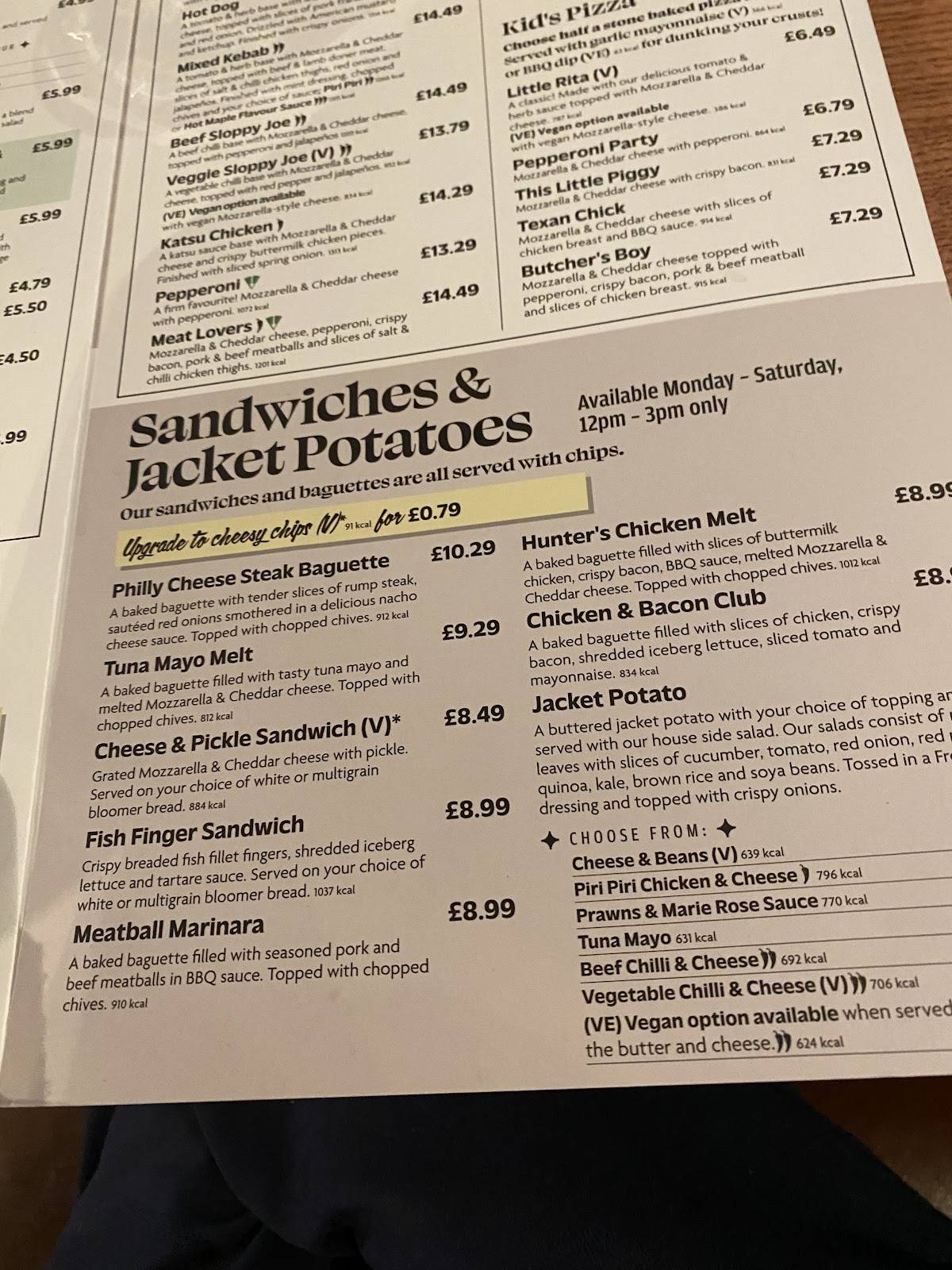 Menu at Jenny Wren pub & bar, Sittingbourne