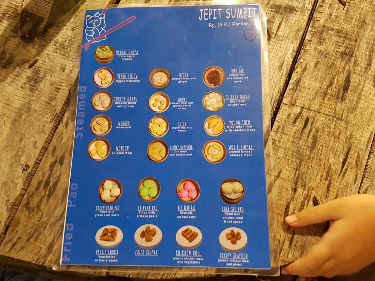 Menu at Jepit Sumpit Dimsum cafe, Kuta Selatan
