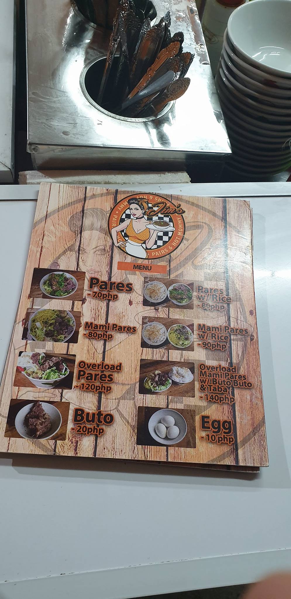 Carta del restaurante Jims Pairs & Hot Mommy Main Branch Quezon City ...